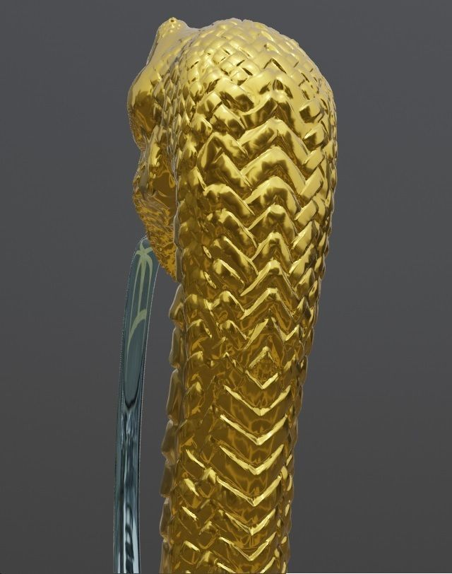 Scimitar with snake head 3D model 3D printable | CGTrader