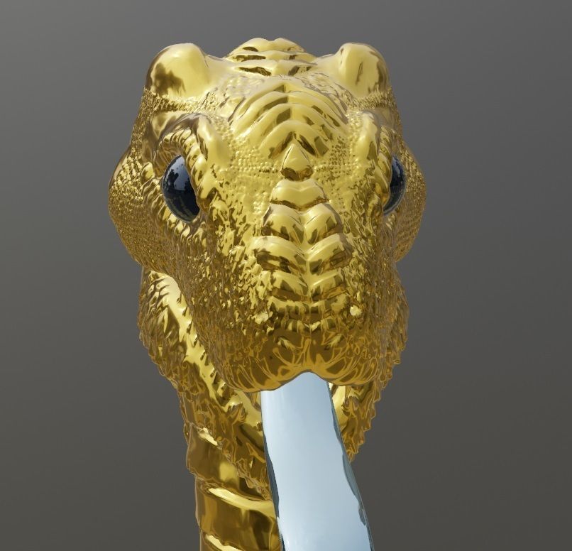 Scimitar with snake head 3D model 3D printable | CGTrader