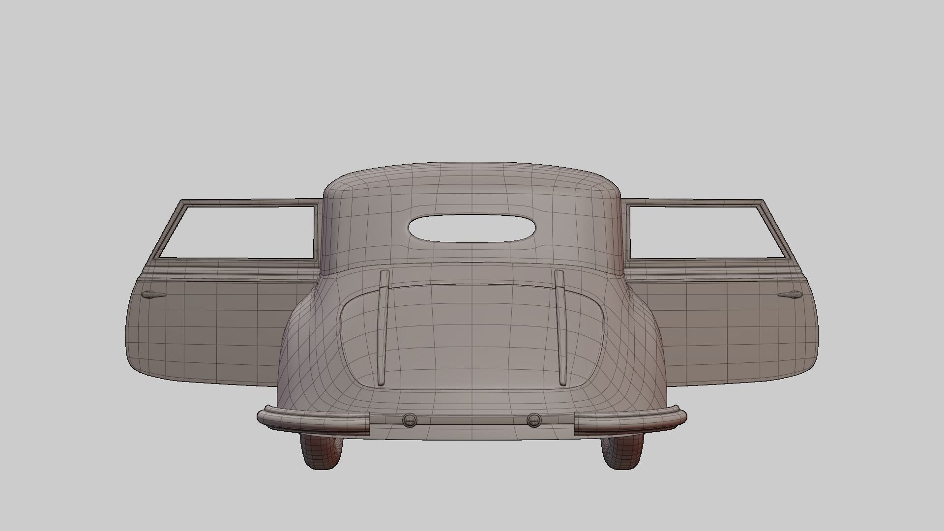 3D model 1930-50s Antique game-ready rigged drivable car with interiors ...