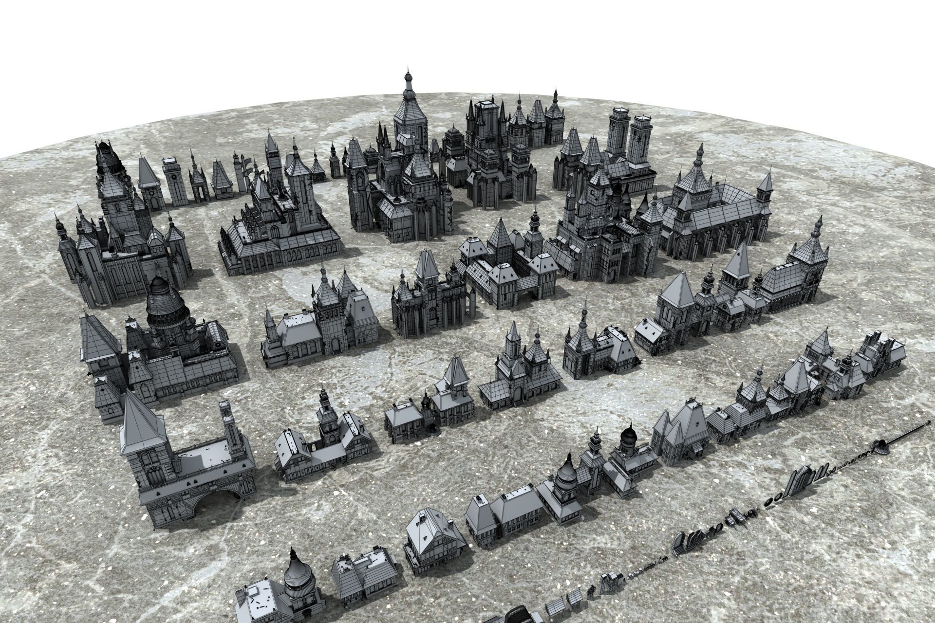 Parts Cluster-build-castle 3D model animated | CGTrader