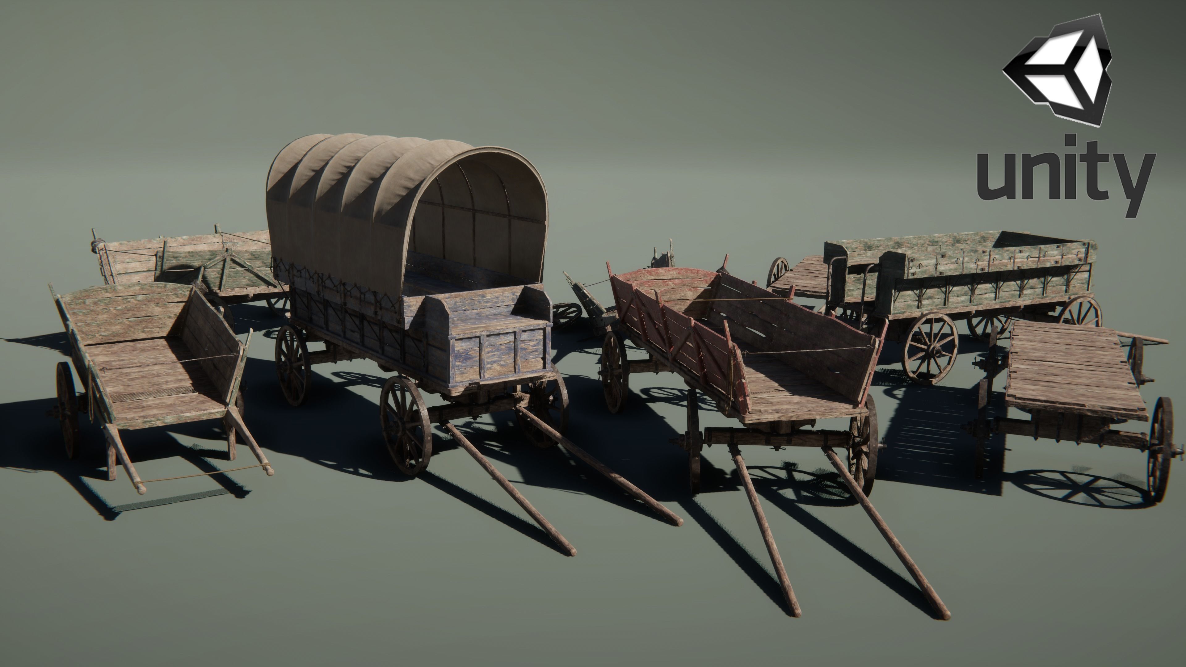 3D model Medieval Carts PACK PBR Game Ready VR / AR / low-poly | CGTrader