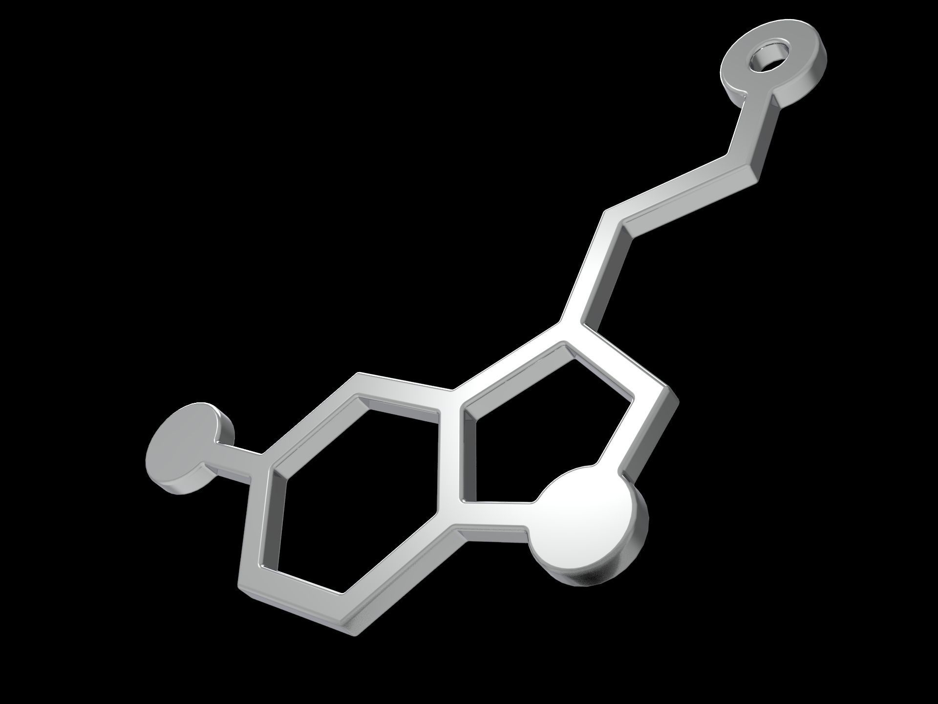 Serotonin Molecules Pendant 3D model 3D printable | CGTrader