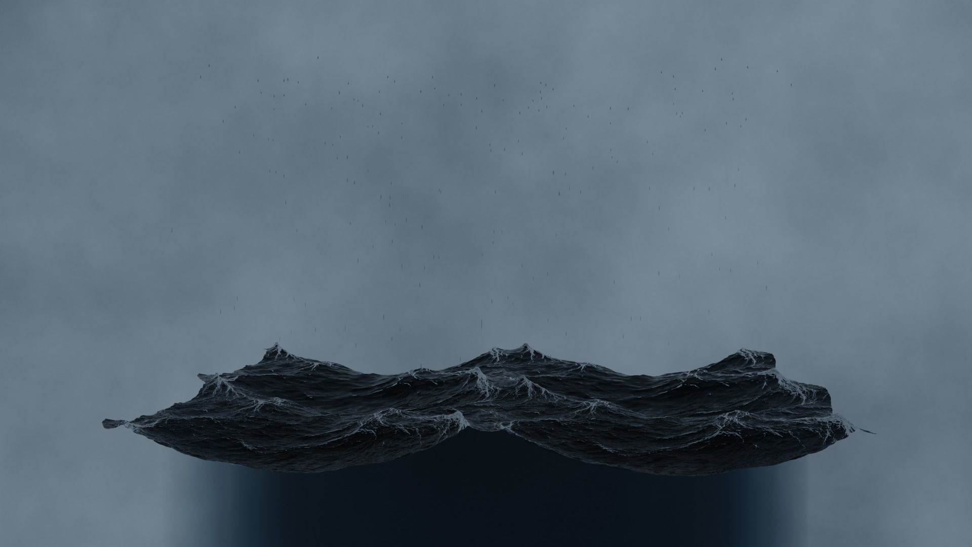 Animation of ocean waves with rain 3D model animated | CGTrader