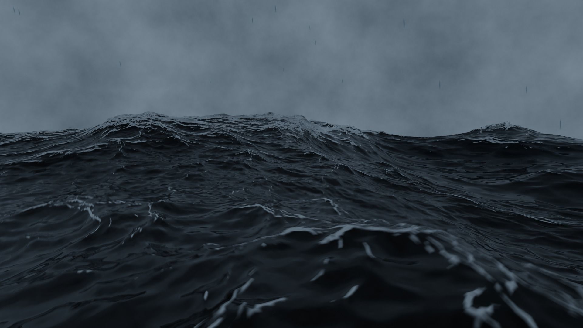Animation of ocean waves with rain 3D model animated | CGTrader