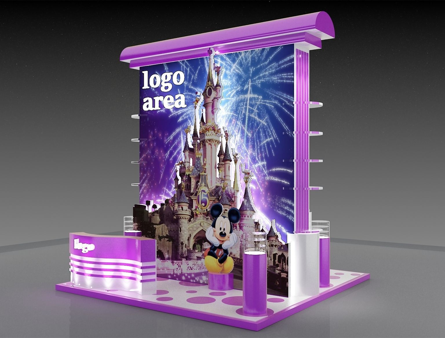 Exhibitions Kiosk Partition Booth advertising Stand Design 3D model ...