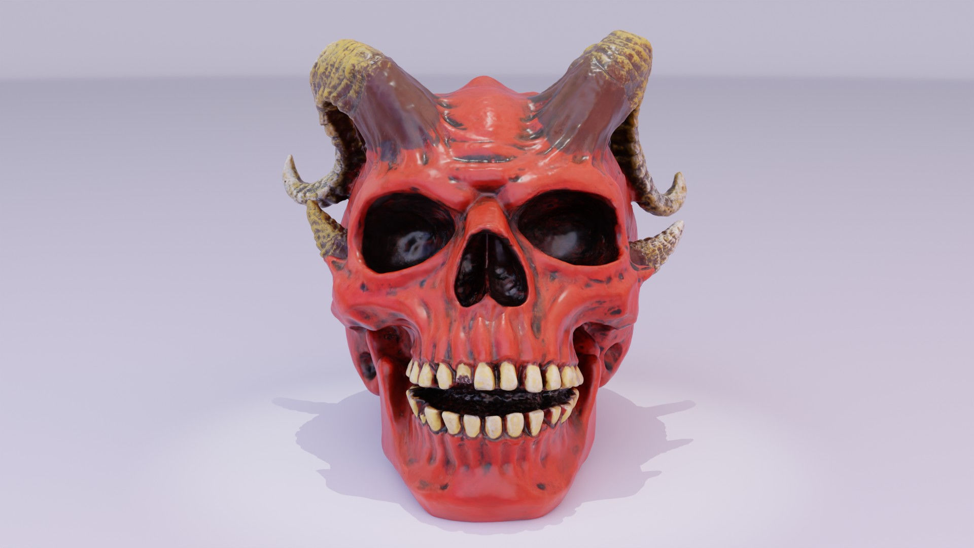 Demon Skull with Horns high-poly 3D model | CGTrader
