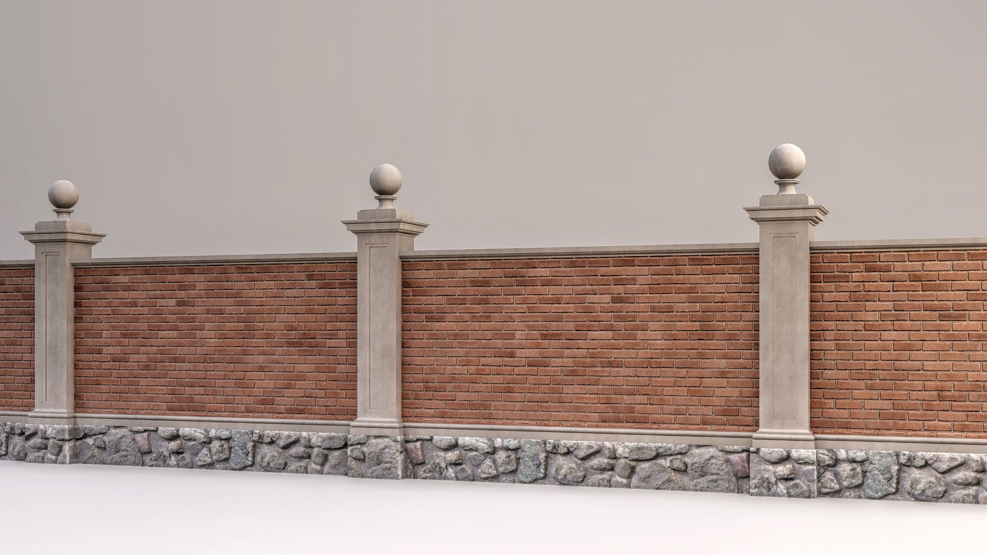 classic fence PIERS FOR GATES 3D model | CGTrader