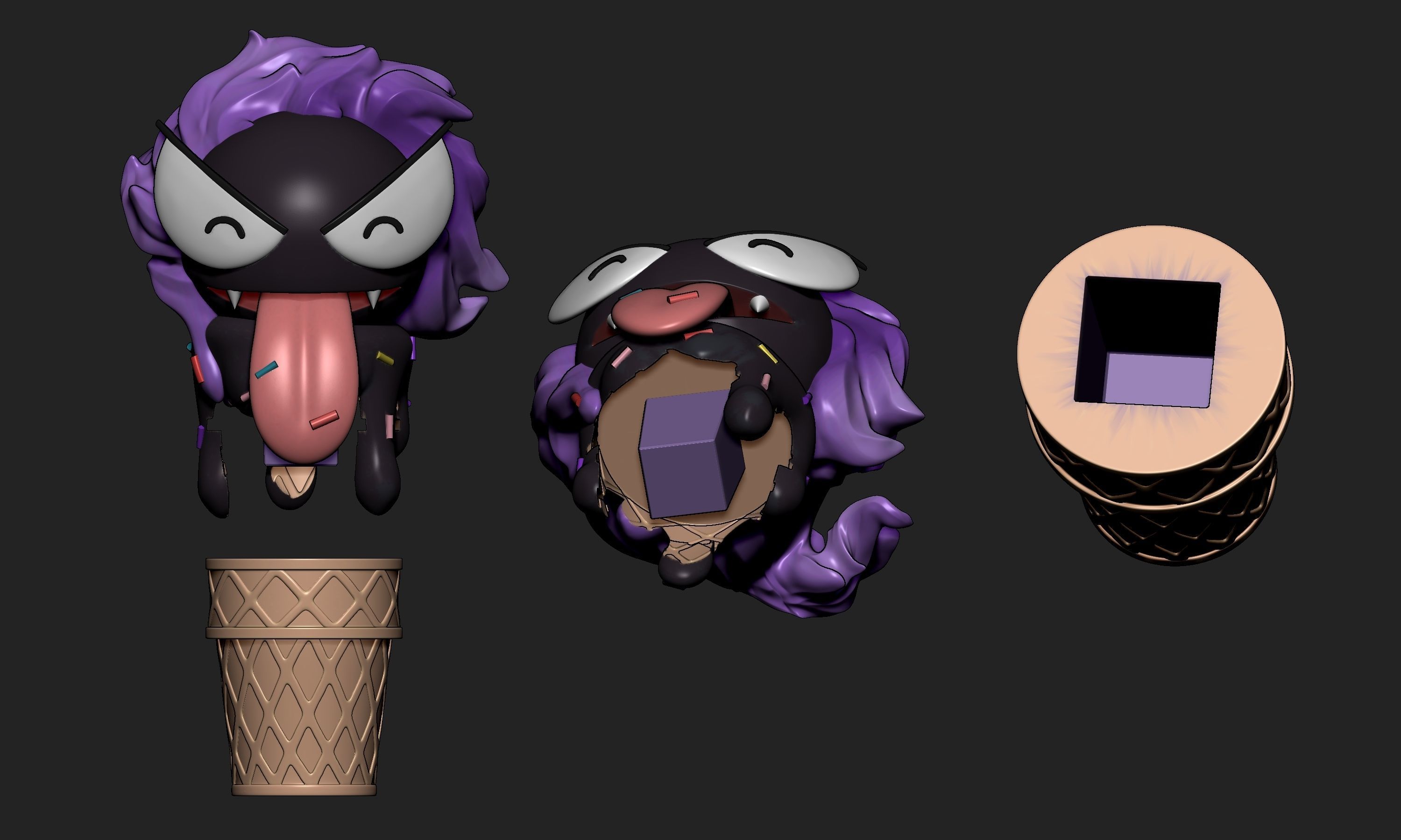 Pokemon - Ice Cream Gastly 3D model 3D printable | CGTrader