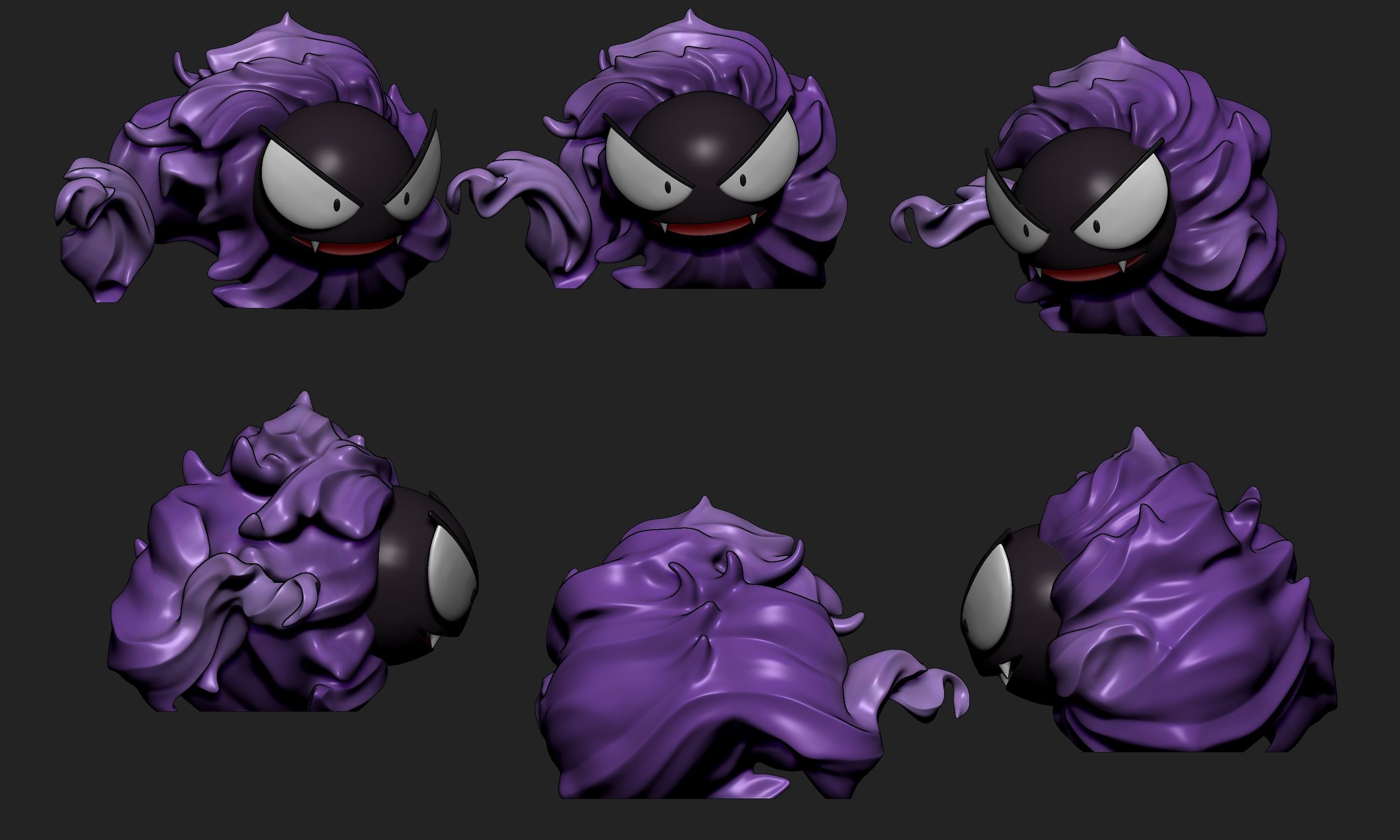 Pokemon - Gastly with 2 poses 3D model 3D printable | CGTrader