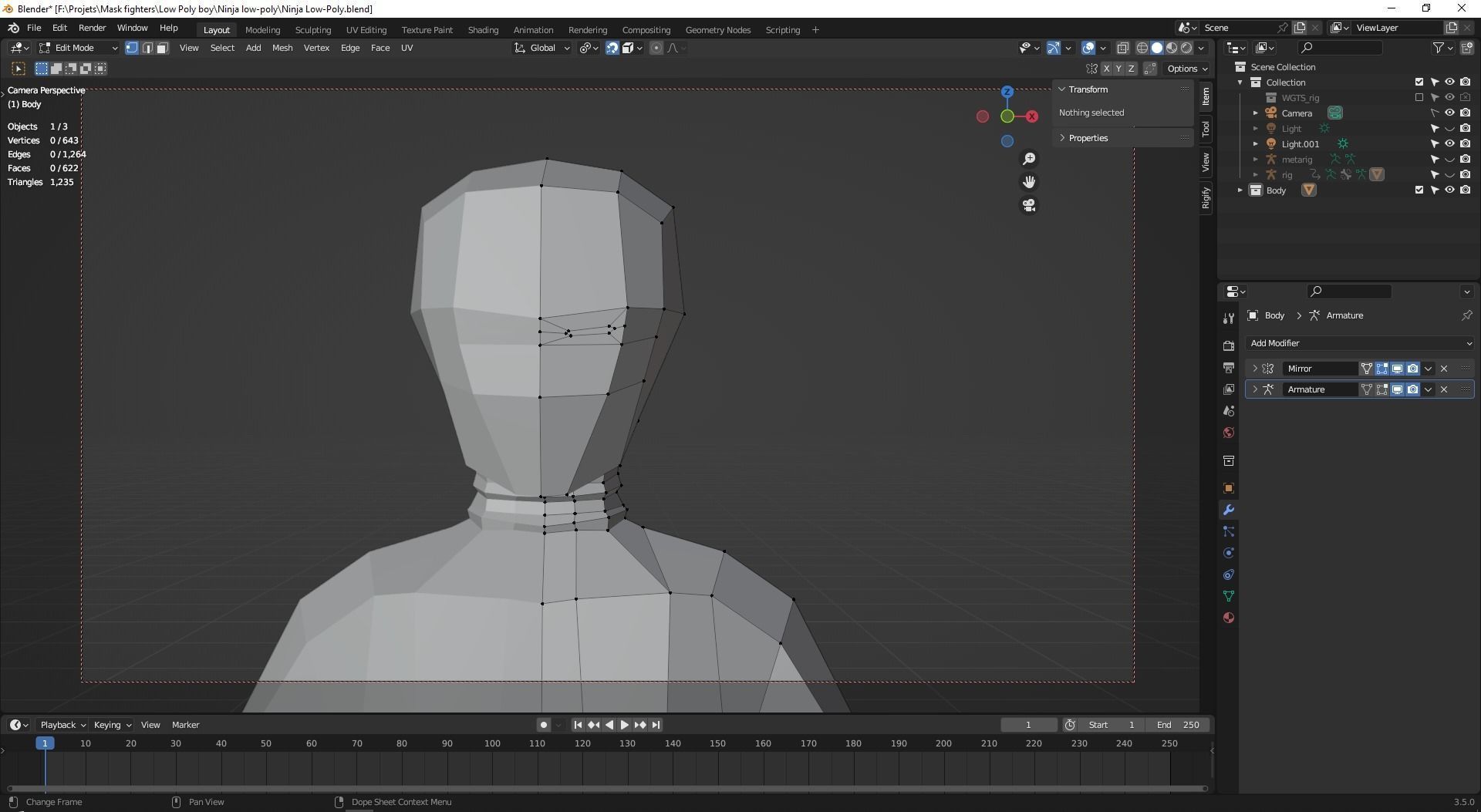 Ninja Low poly by George Keita free VR / AR / low-poly 3D model rigged ...