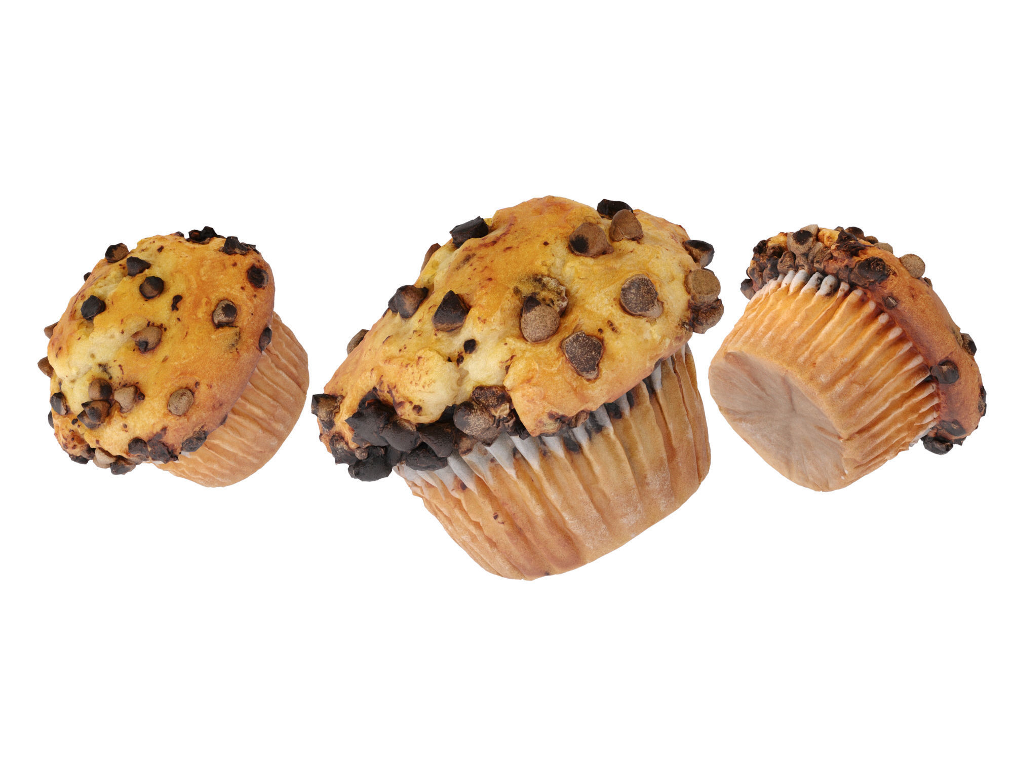 Chocolate Chip Muffins 3D model | CGTrader