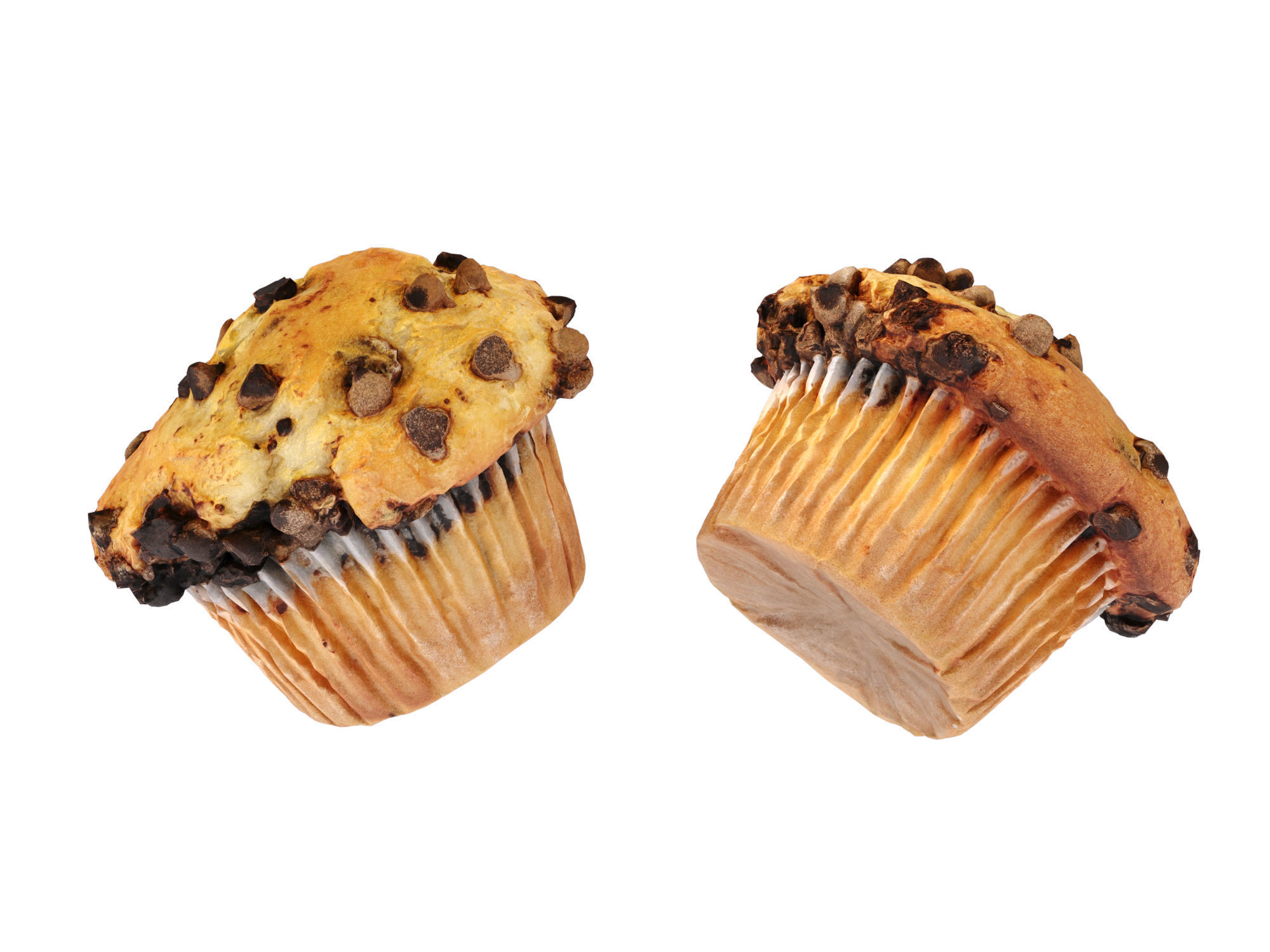 Chocolate Chip Muffins 3D model | CGTrader