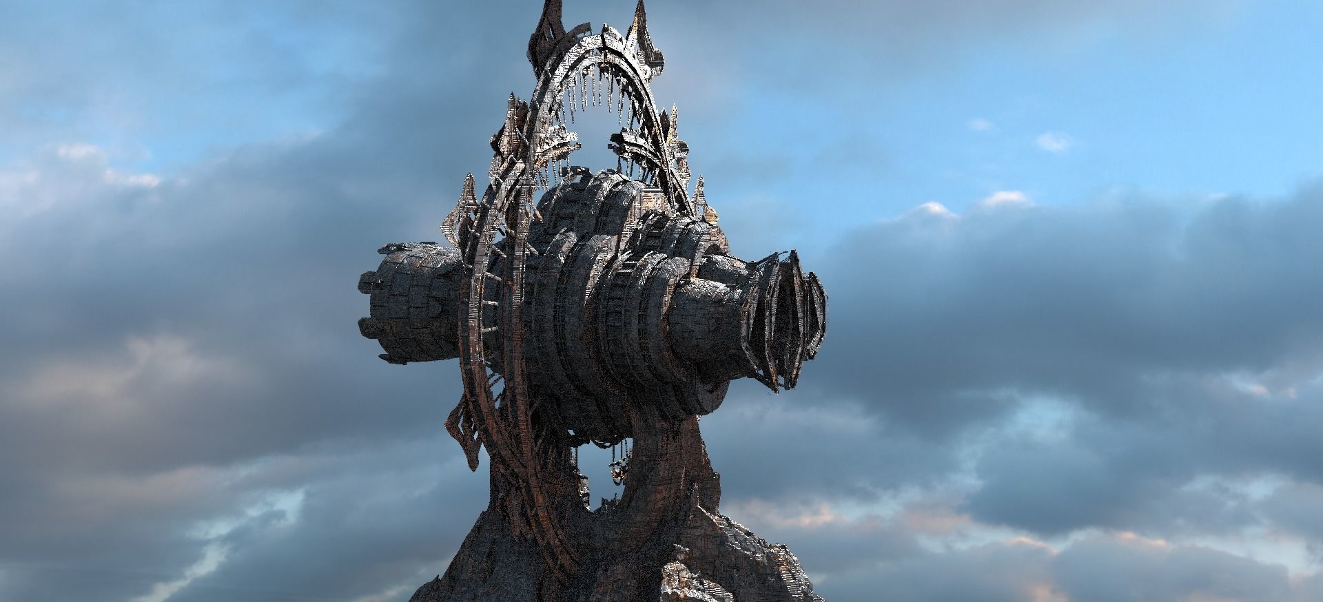 Sci Fi Alien Mountain array 3D model | CGTrader