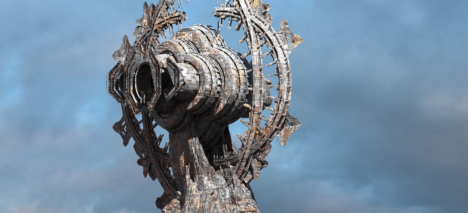 Sci Fi Alien Mountain array 3D model | CGTrader