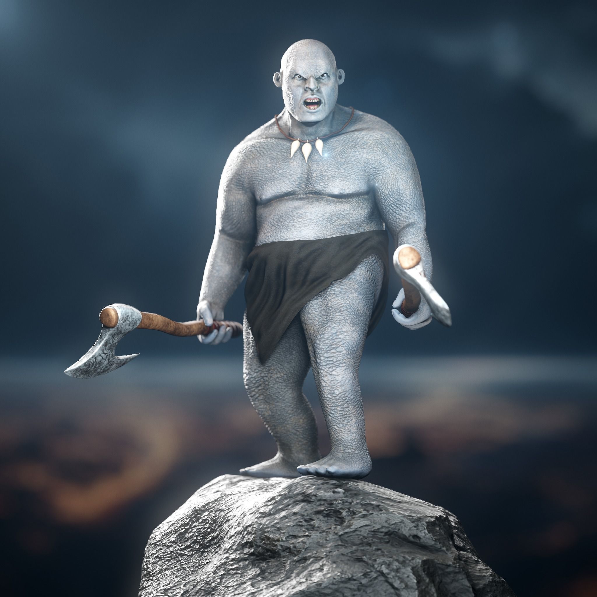 3D model Troll-Ready for rigging game character VR / AR / low-poly ...