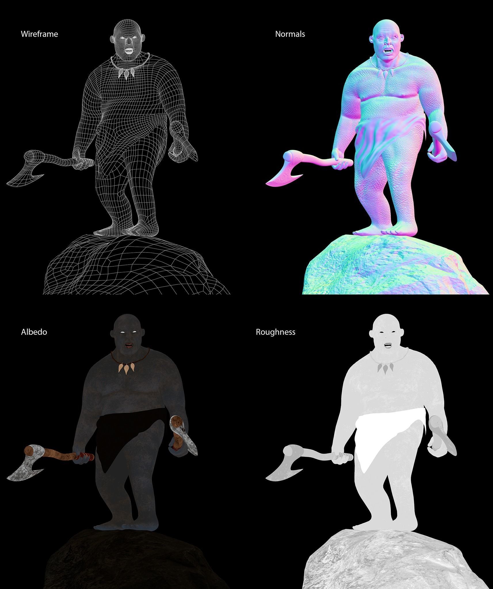 3D model Troll-Ready for rigging game character VR / AR / low-poly ...