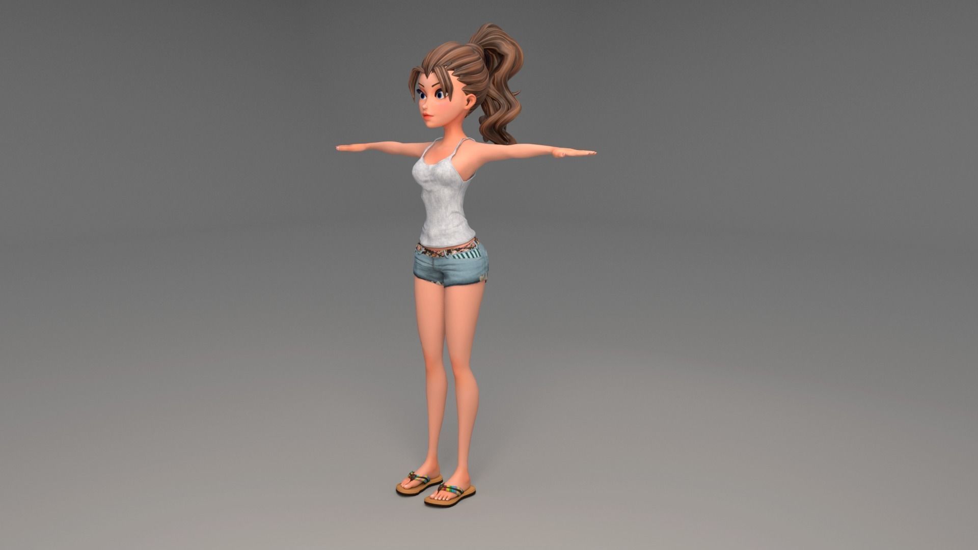 3D model Cartoon Girl Rigged VR / AR / low-poly | CGTrader