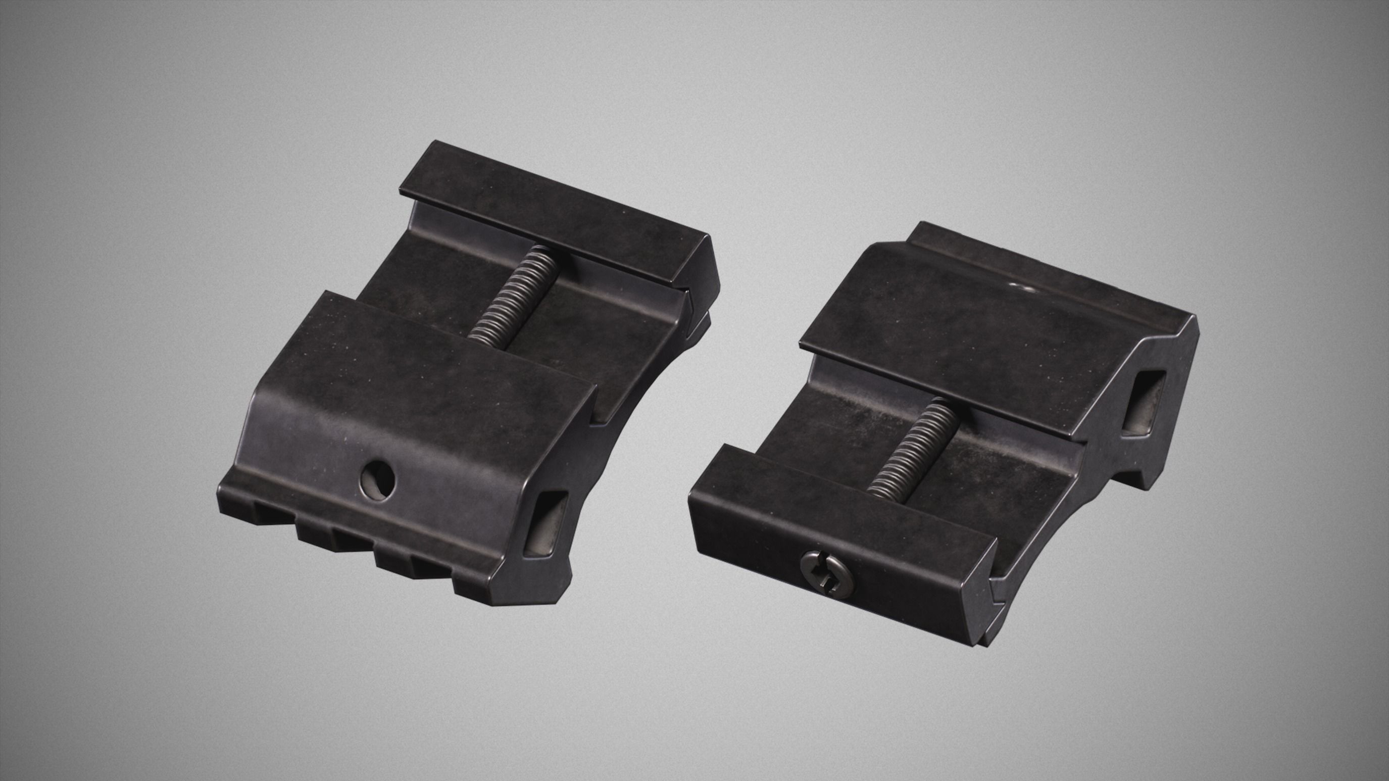 3D model Offset Picatinny Rail Adapter 45 degree 3d model VR / AR / low ...