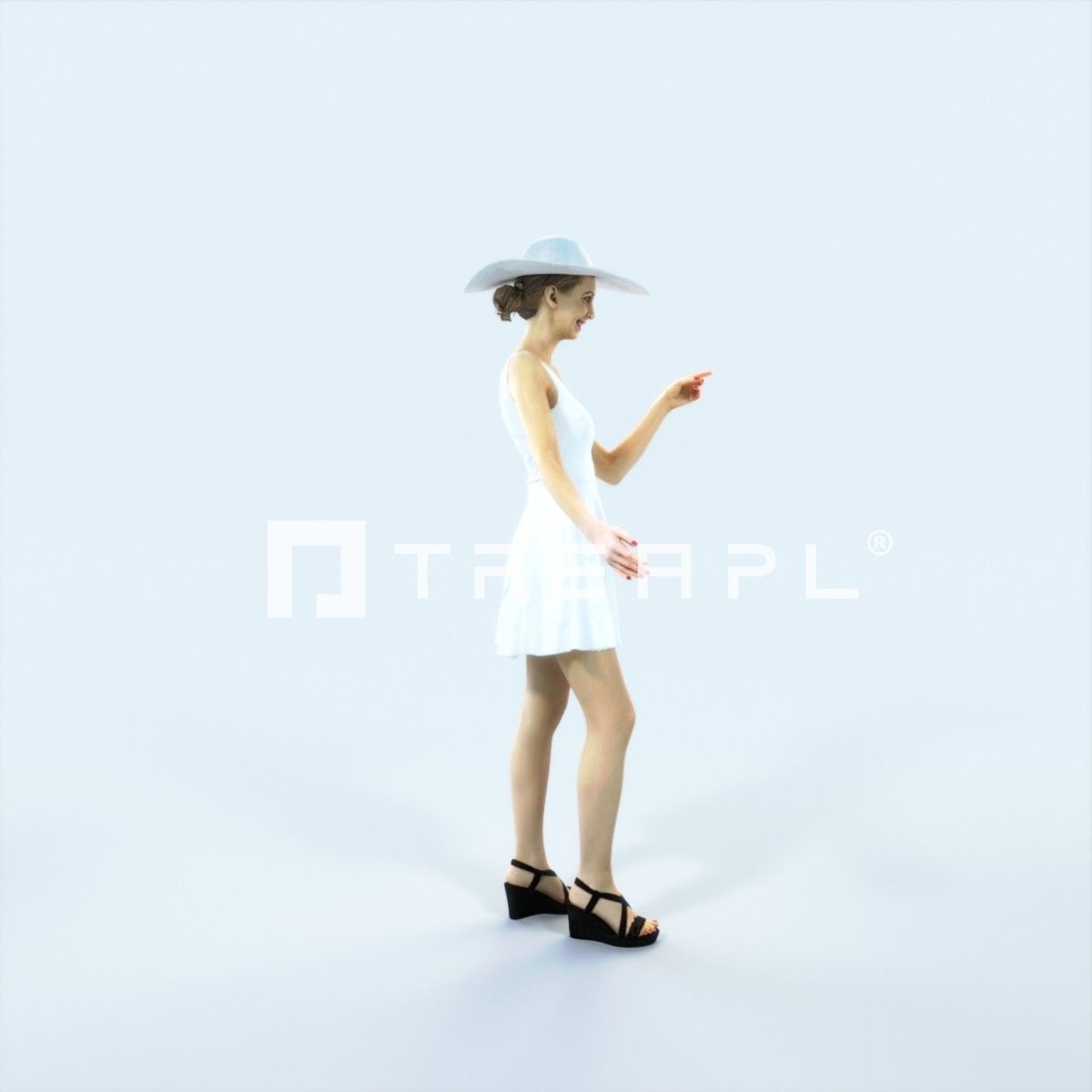 3D model Aspiration 13C pointing Couple Pointing Hat walking Casual ...