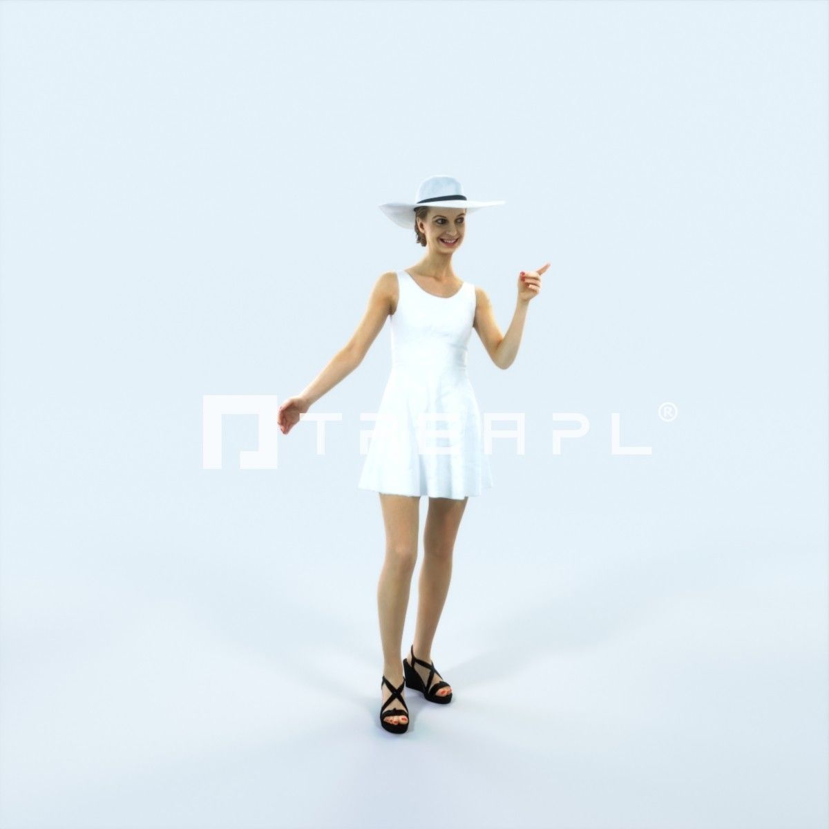 3D model Aspiration 13C pointing Couple Pointing Hat walking Casual ...