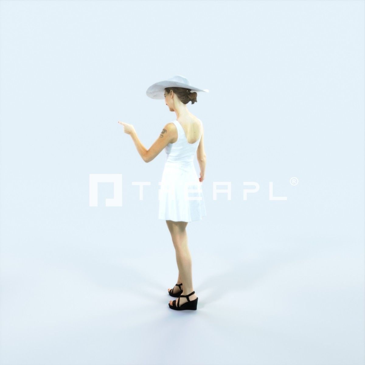 3D model Aspiration 13C pointing Couple Pointing Hat walking Casual ...
