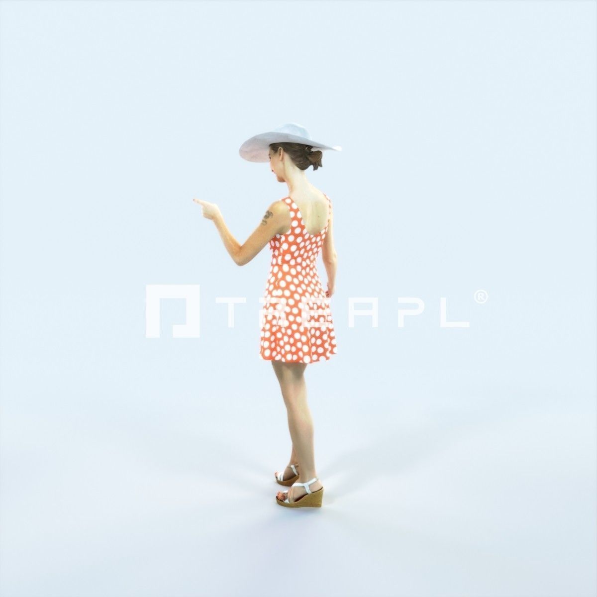 3D model Aspiration 13A pointing Hat Couple Pointing walking Casual ...