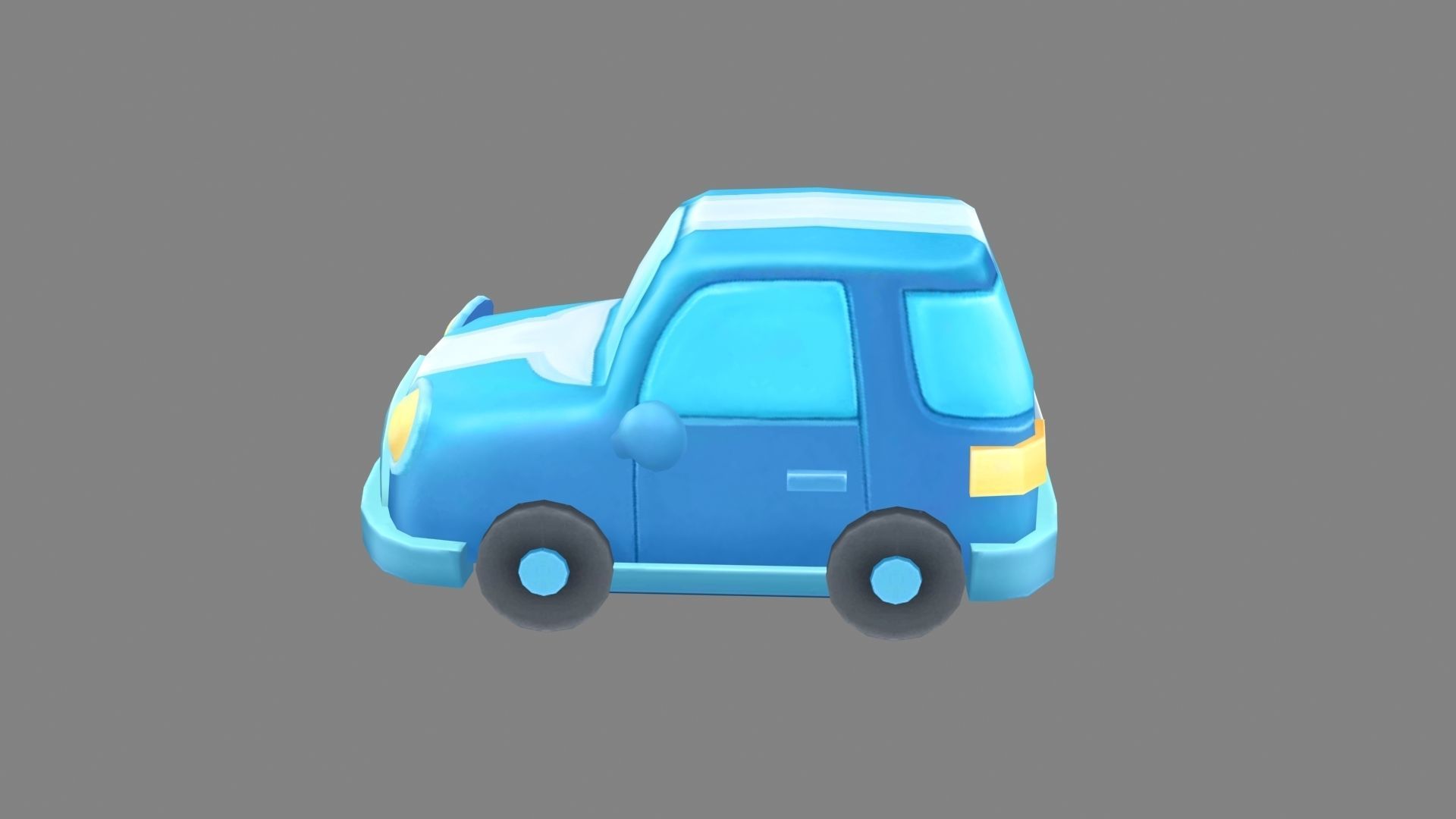 3D model Cartoon car - blue VR / AR / low-poly | CGTrader