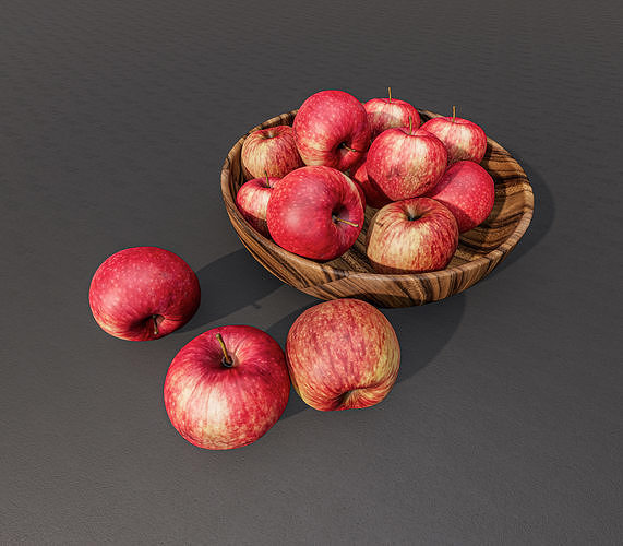 Apples in bowl 3D model | CGTrader