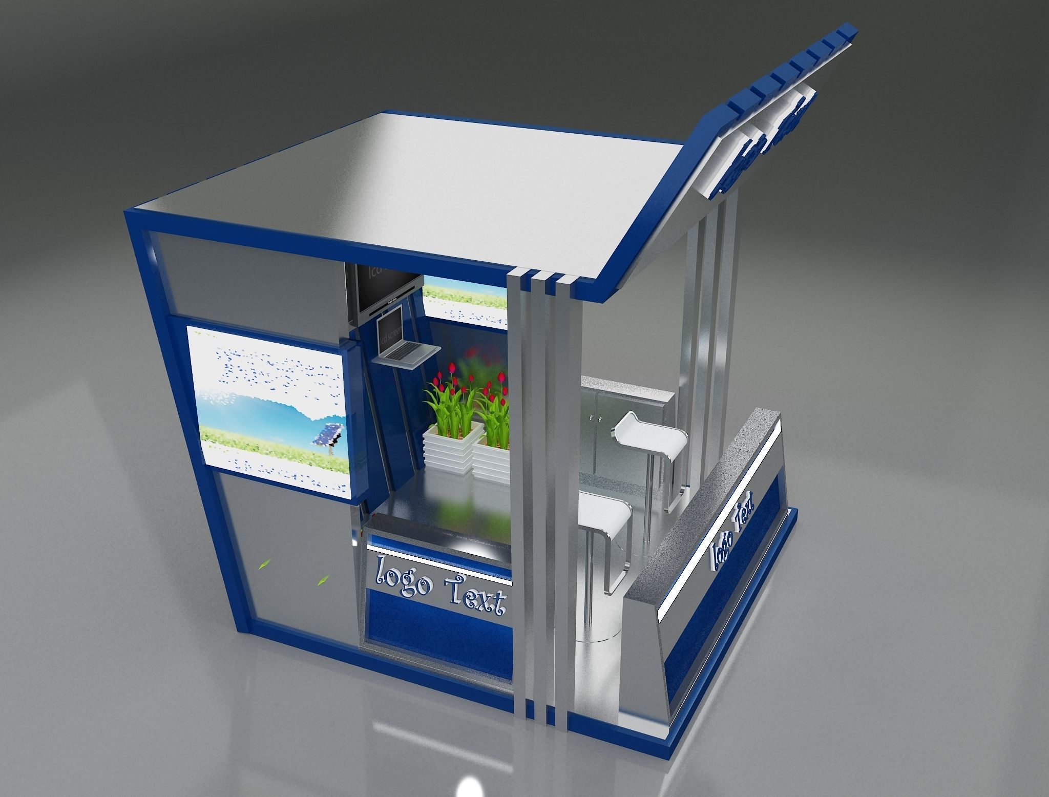 Kiosk Partition Booth a127 3D model | CGTrader
