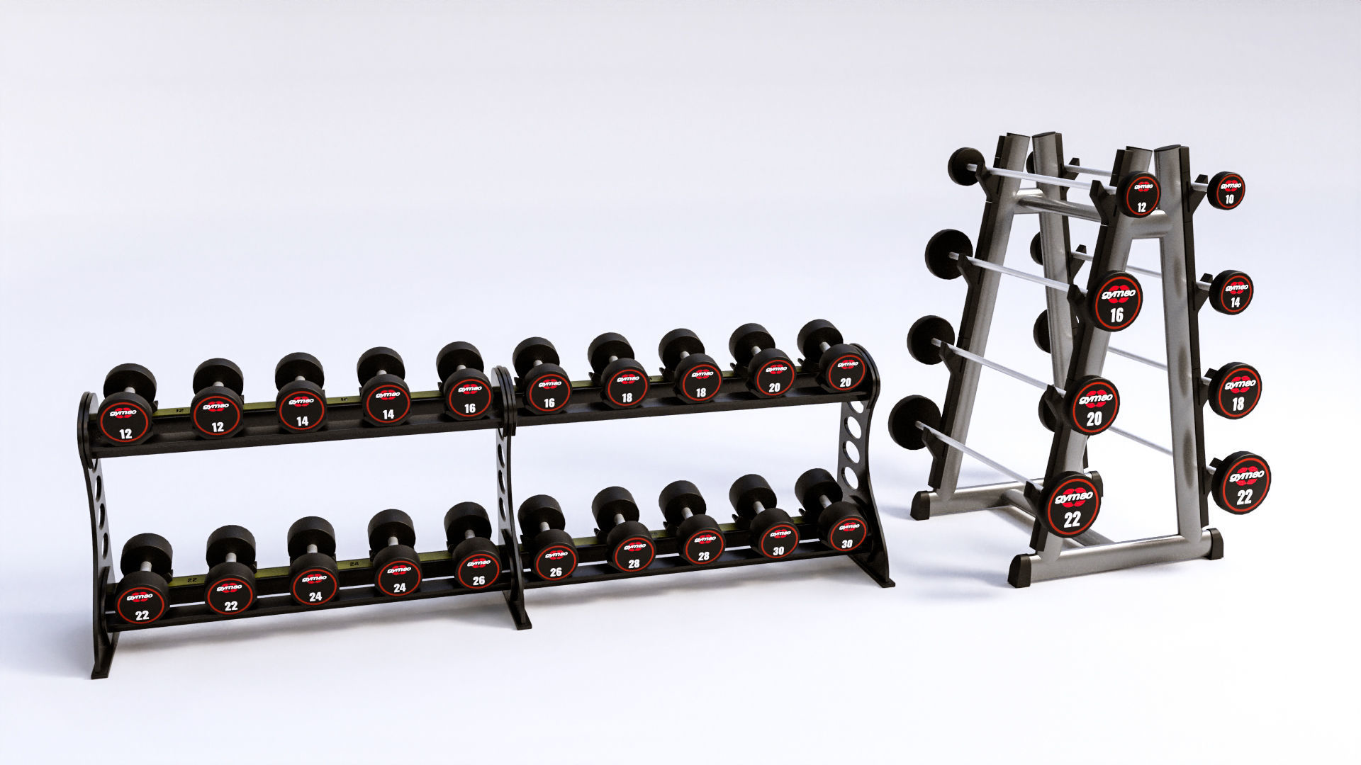 Dumbbell Rack GYM80 3D model | CGTrader