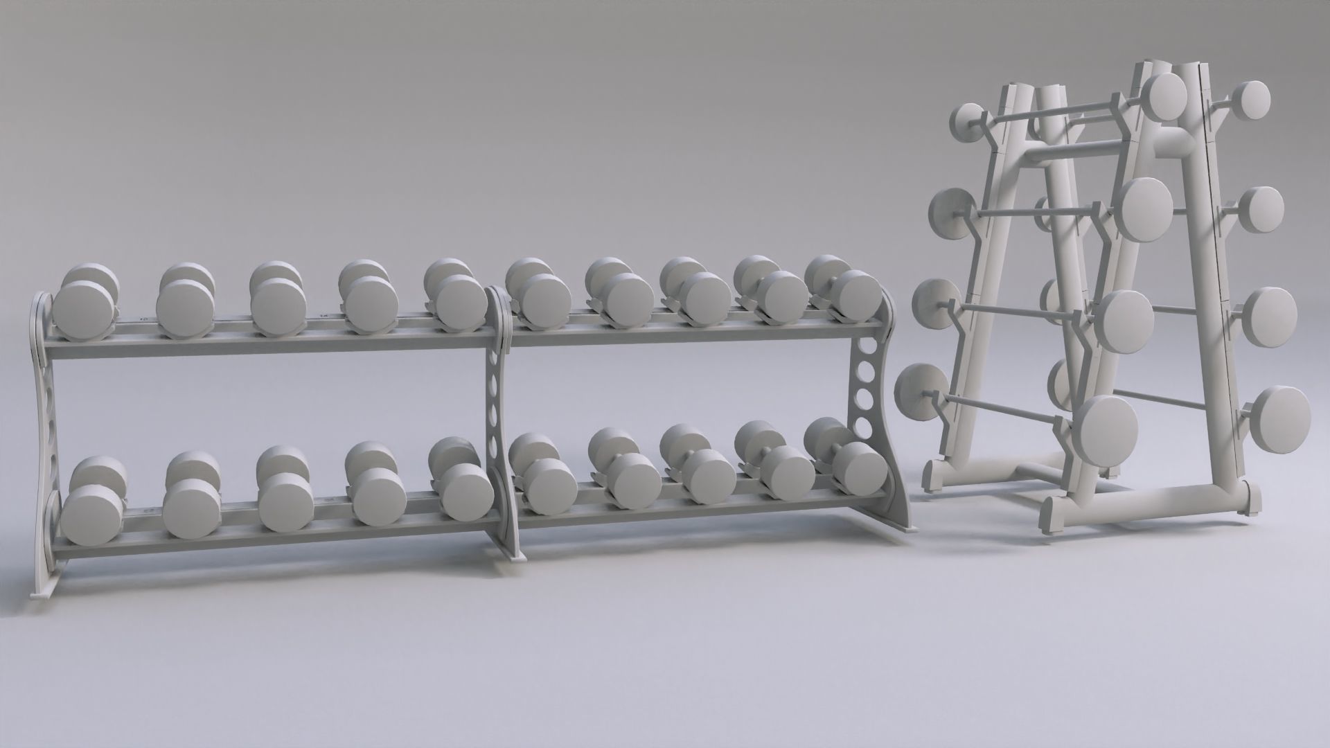 Dumbbell Rack GYM80 3D model | CGTrader