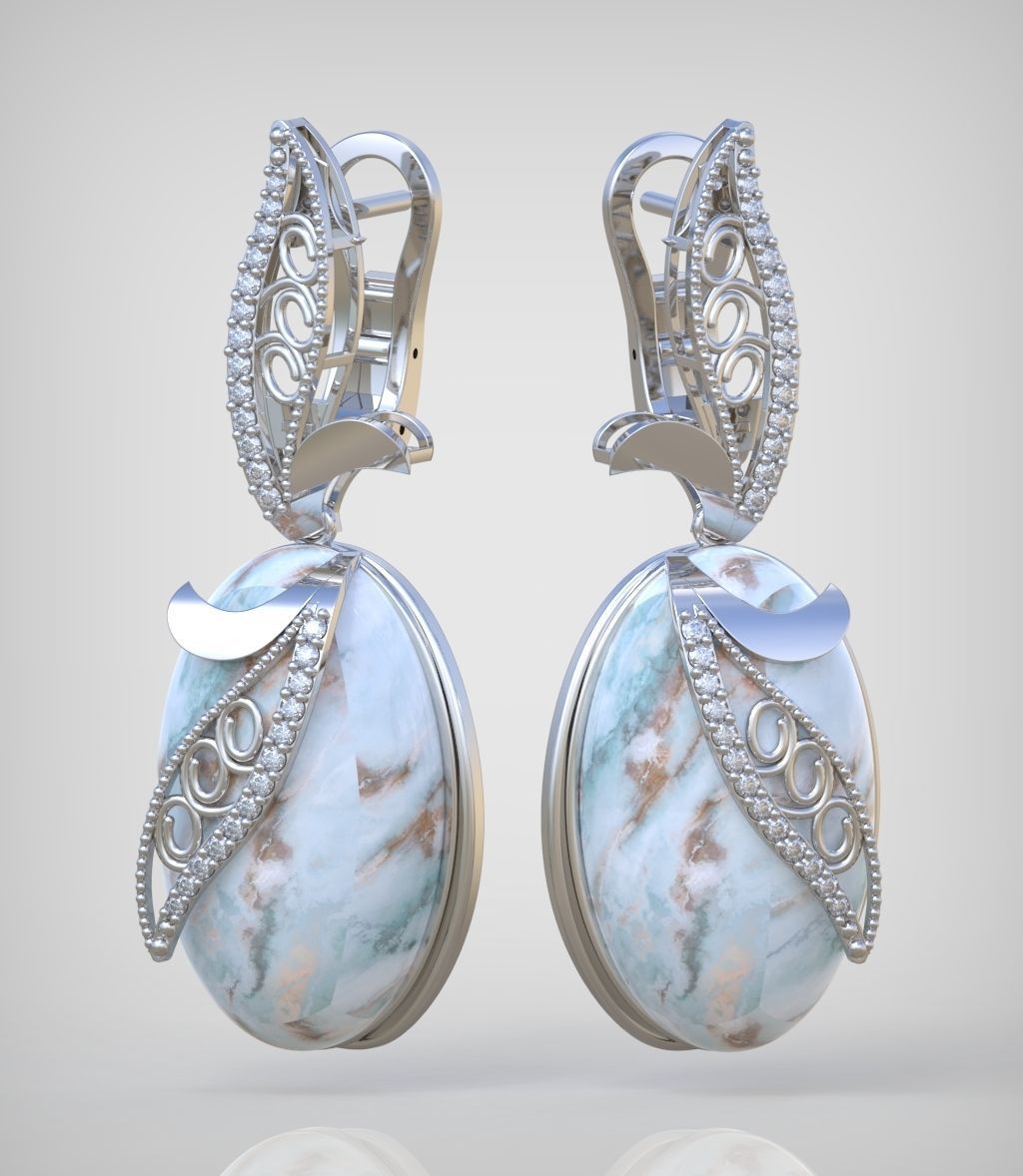 Earring model 332 3D printable model12 3D model 3D printable | CGTrader