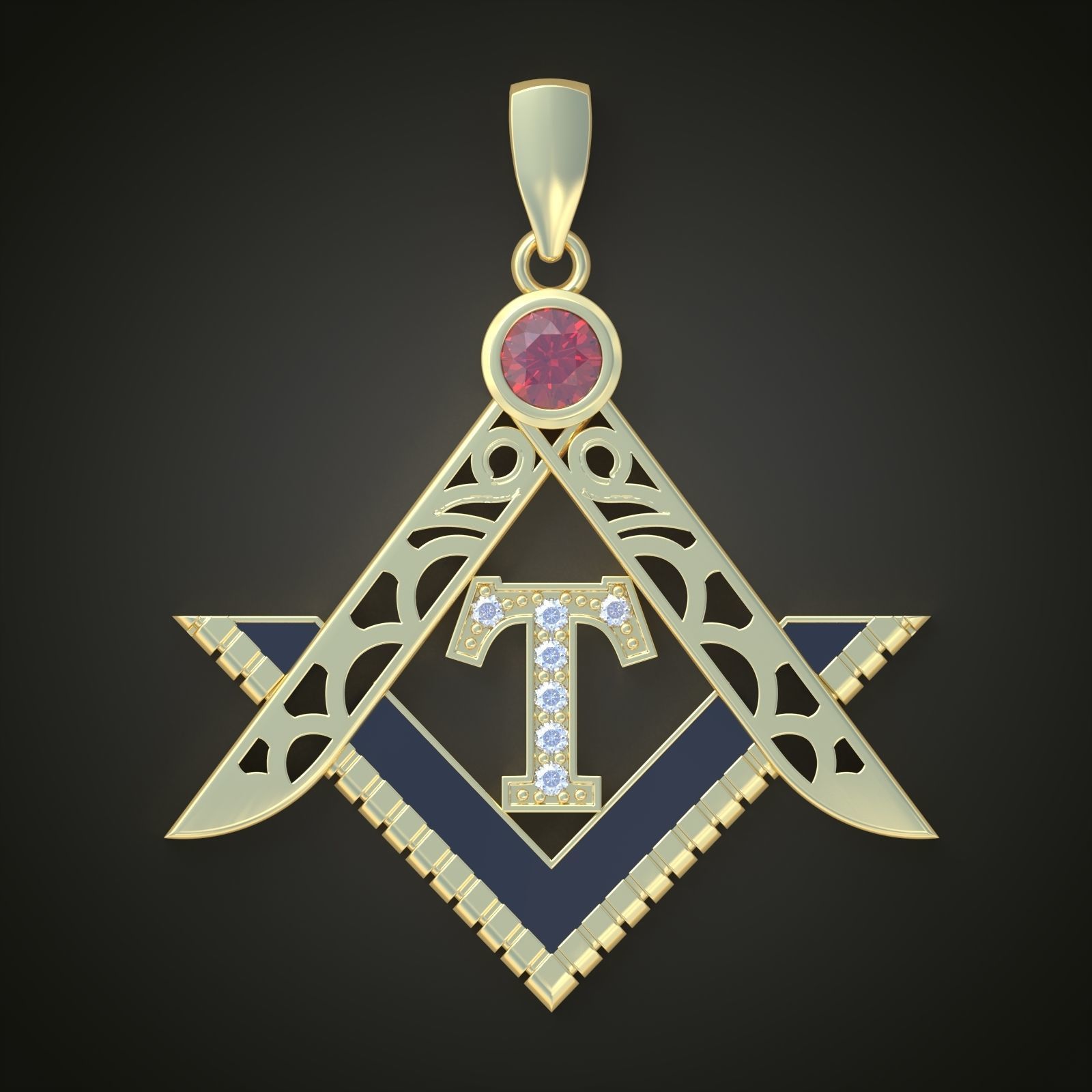 FreeMasons Pendant model 3D 0173 printable model11 3D model 3D ...