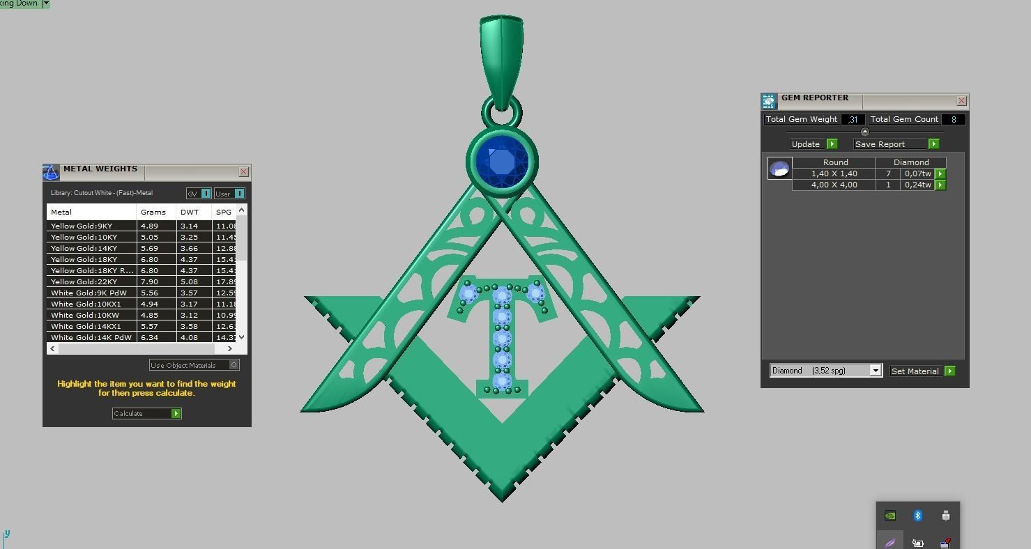 FreeMasons Pendant model 3D 0173 printable model11 3D model 3D ...