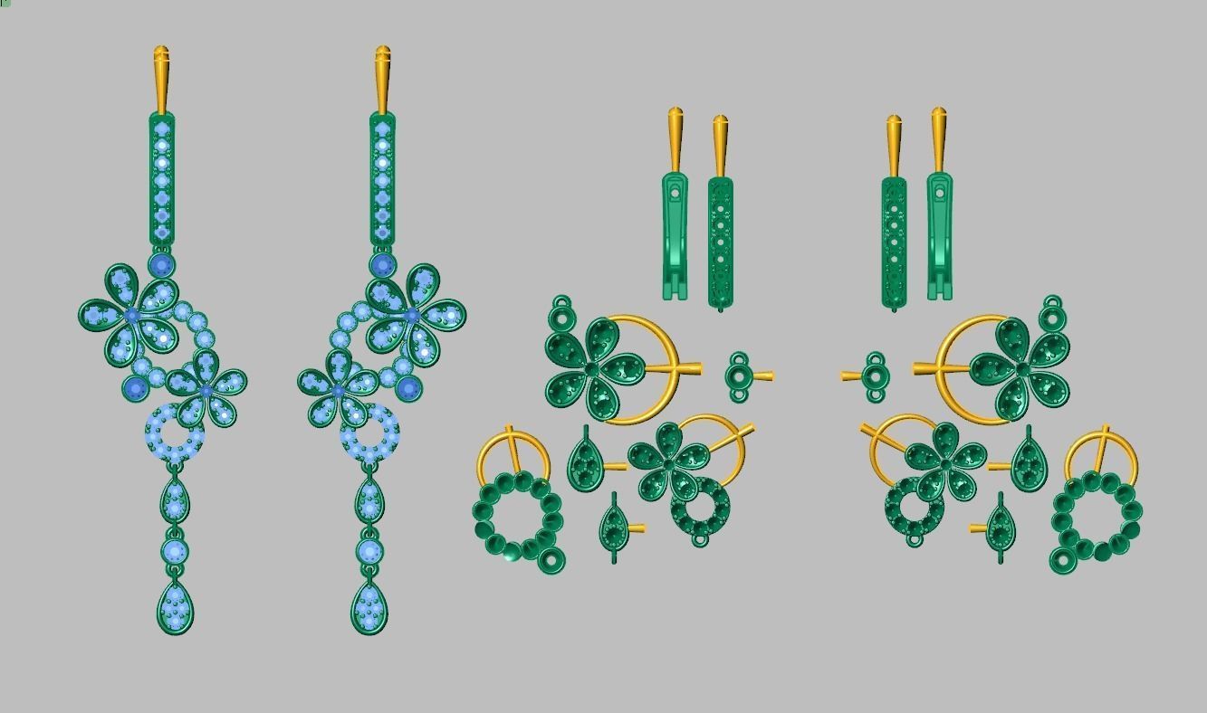 Earring model 0336 3D printable model 3D model 3D printable | CGTrader