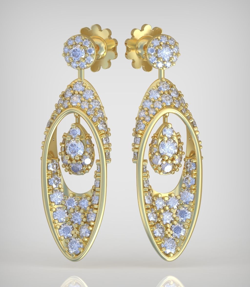 Earring model 0338 3D printable model13 3D model 3D printable | CGTrader