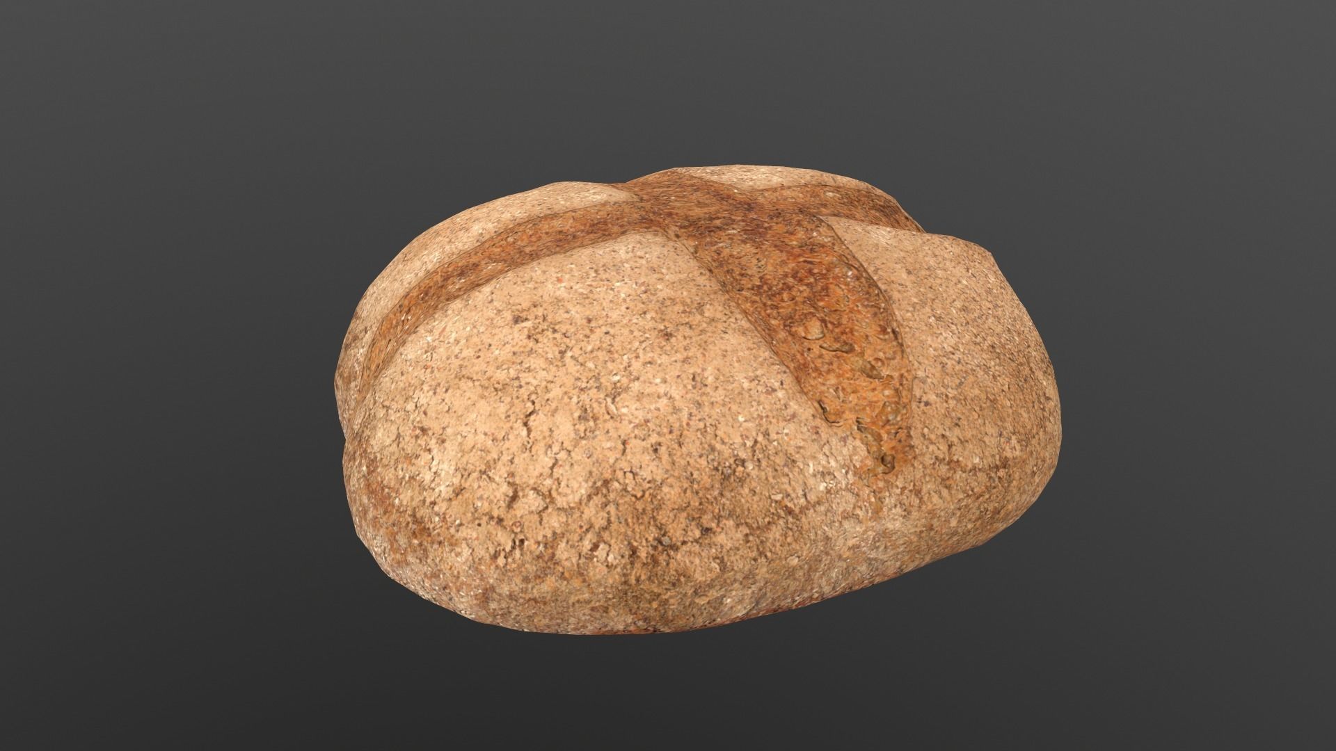 3D model Round Rye Bread AR VR PBR Lowpoly with game ready 3d Model VR / AR / low-poly | CGTrader