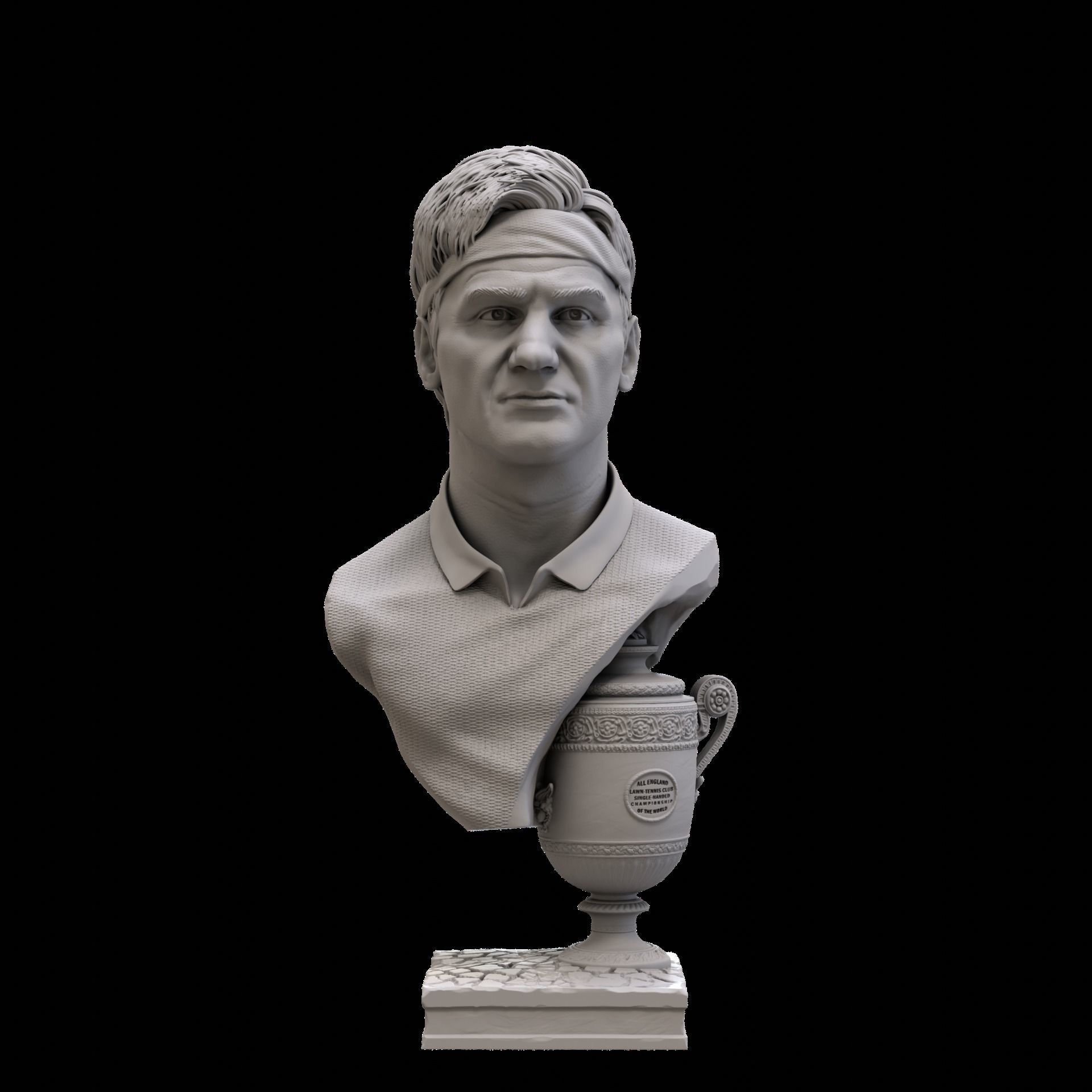Roger Federer bust for 3d printing 3D model 3D printable | CGTrader