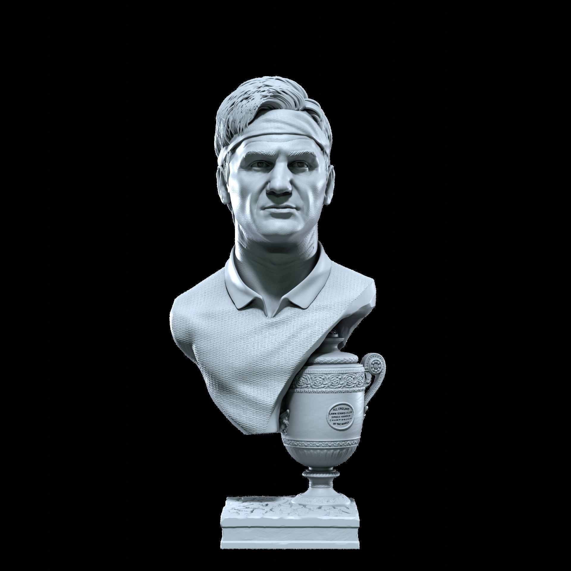 Roger Federer bust for 3d printing 3D model 3D printable | CGTrader