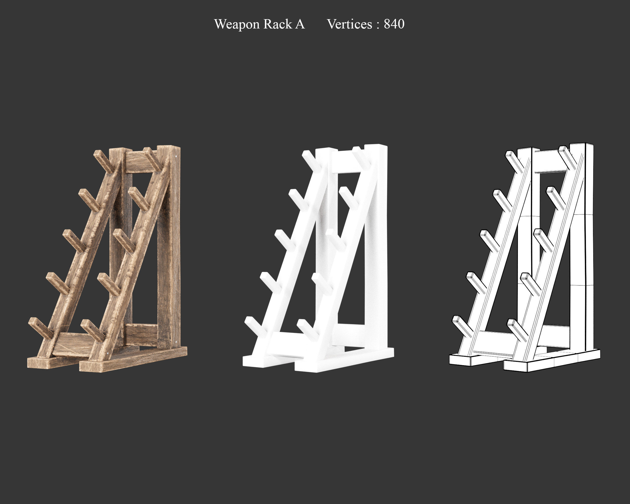 3D model Medieval Decoration Weapon and Armor Stands VR / AR / low-poly ...