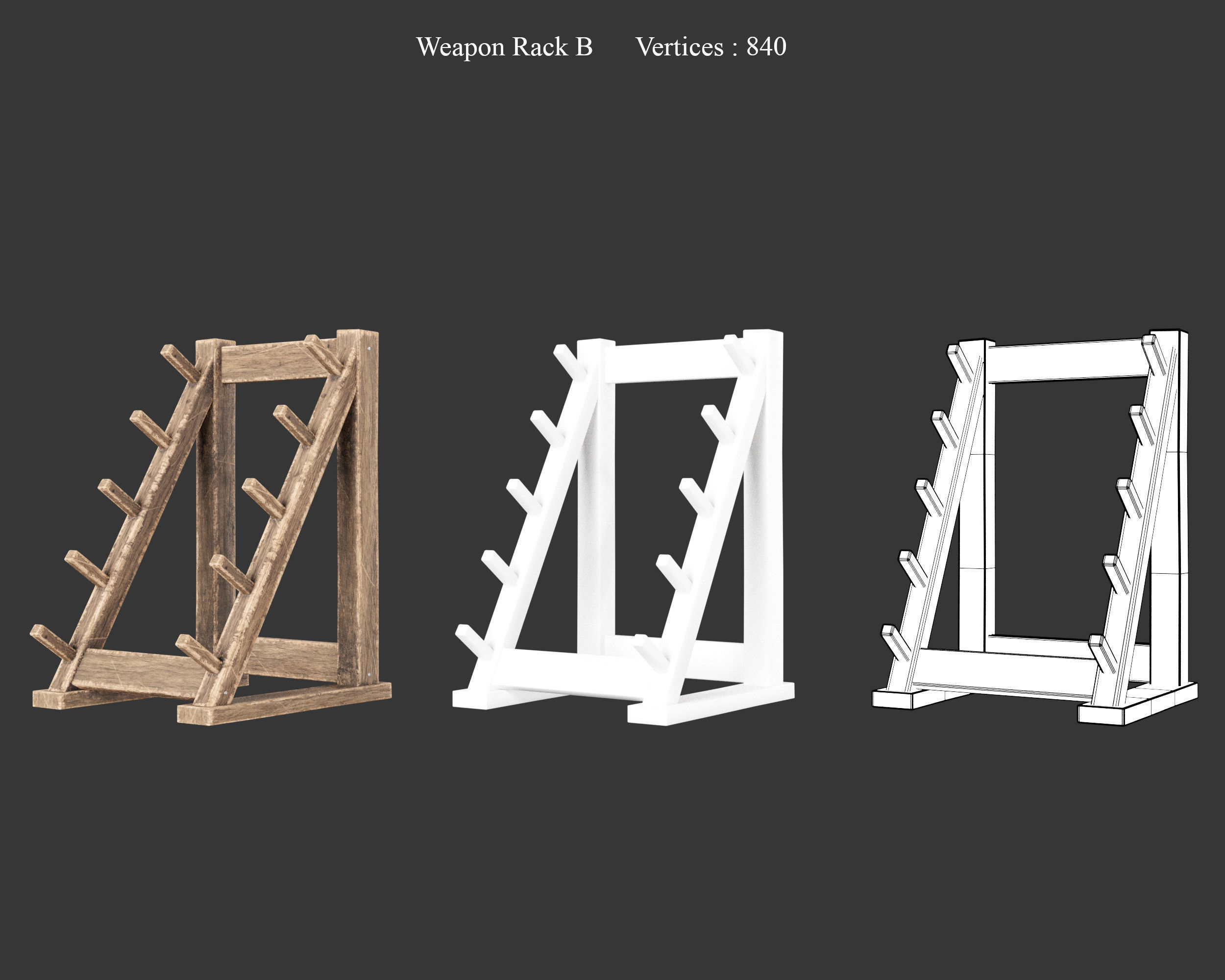 3D model Medieval Decoration Weapon and Armor Stands VR / AR / low-poly ...