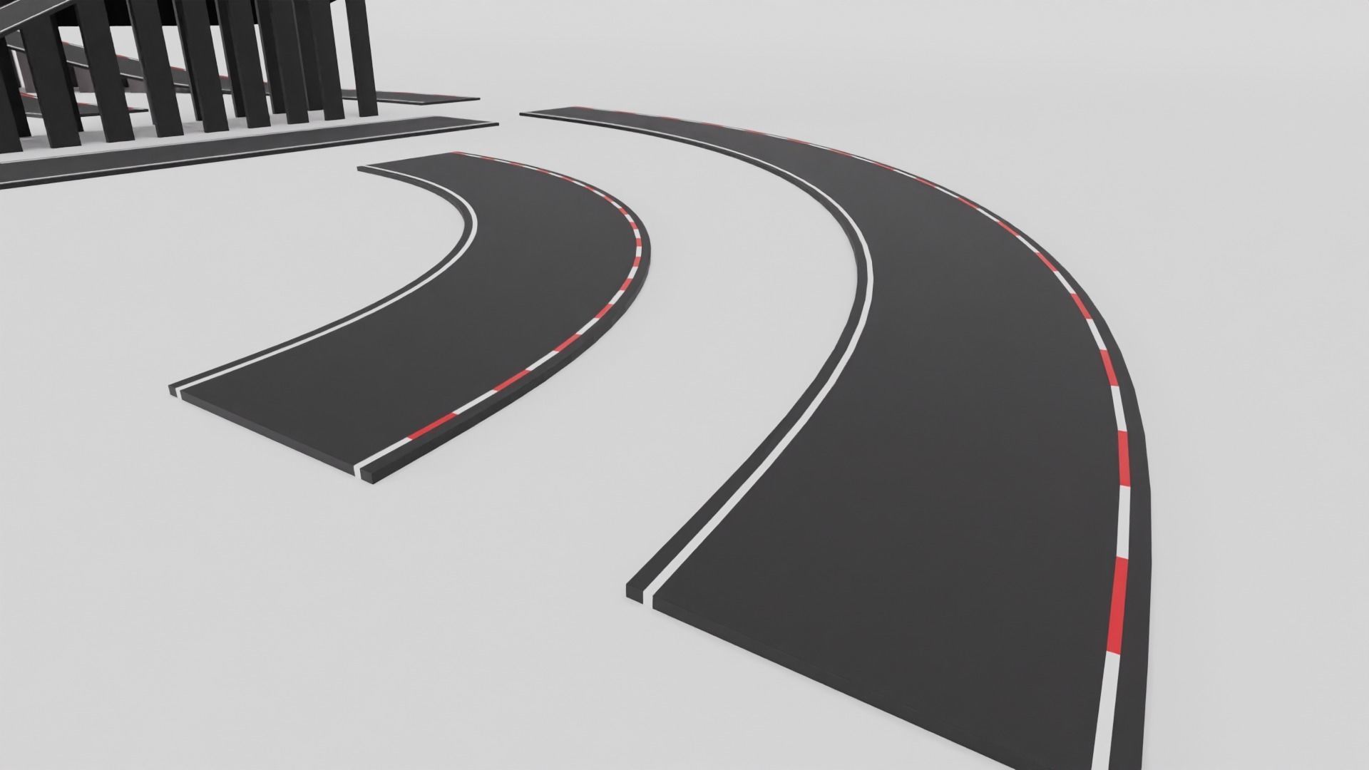 Modular Cartoon Race Track free VR / AR / low-poly 3D model | CGTrader