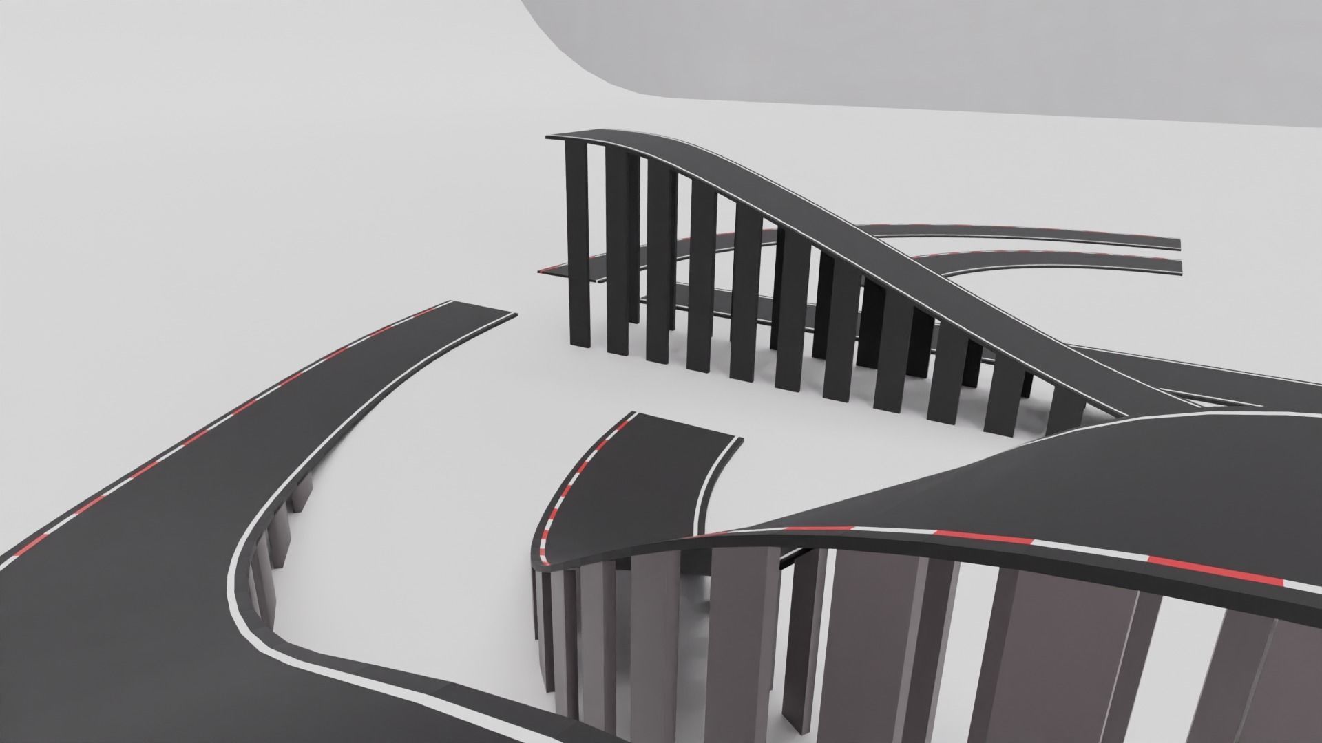 Modular Cartoon Race Track free VR / AR / low-poly 3D model | CGTrader