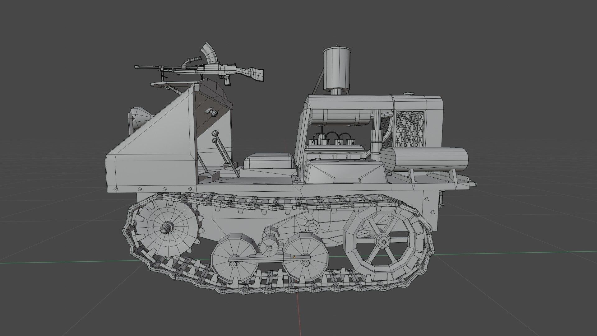 3D model Vickers Carden Lloyd Utility Tractor VR / AR / low-poly | CGTrader