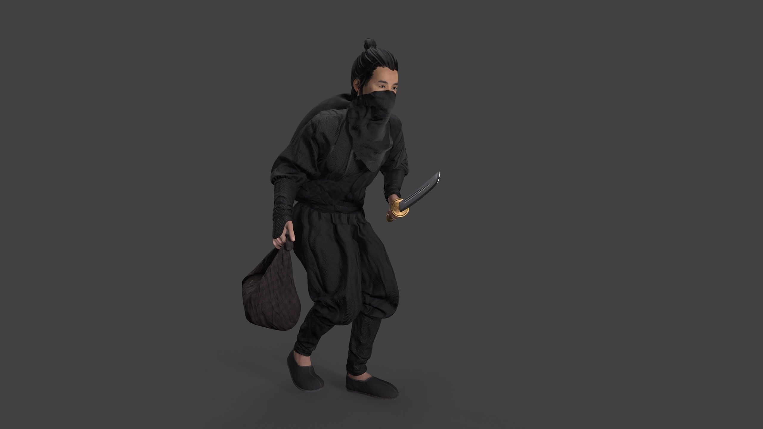 3D model robber VR / AR / low-poly rigged animated | CGTrader