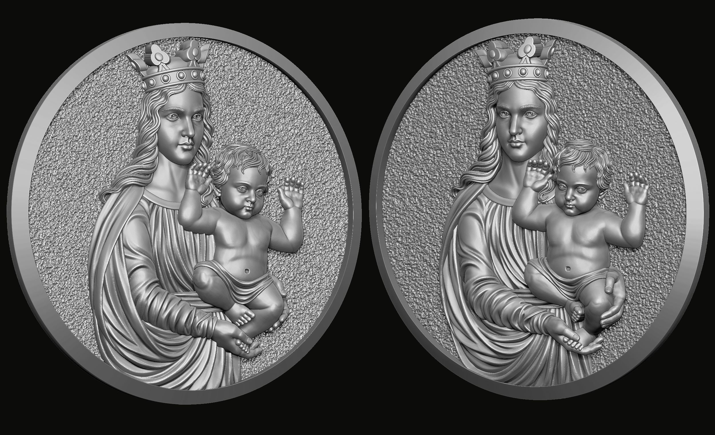 Mary with Baby Jesus 3D model 3D printable | CGTrader
