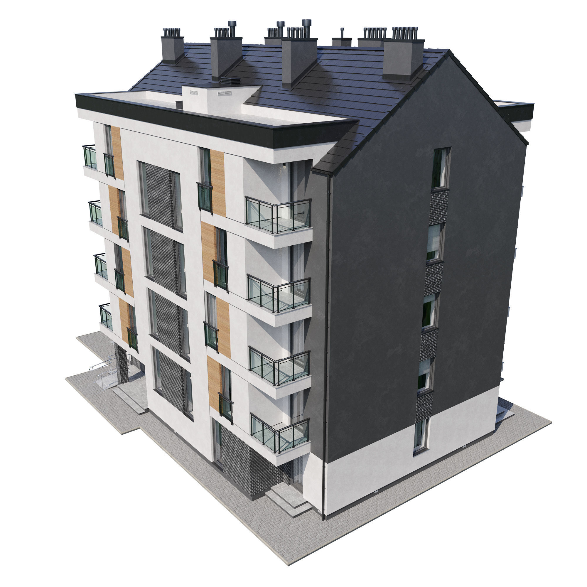 Residential building V1 3D model | CGTrader
