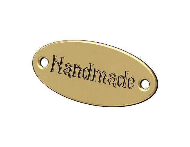 Handmade engraved oval plate tag Legendary runes font 3D model 3D ...