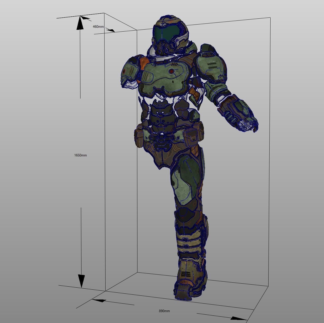 3D model Doom Cosplay Pepakura Foam Template VR / AR / low-poly | CGTrader