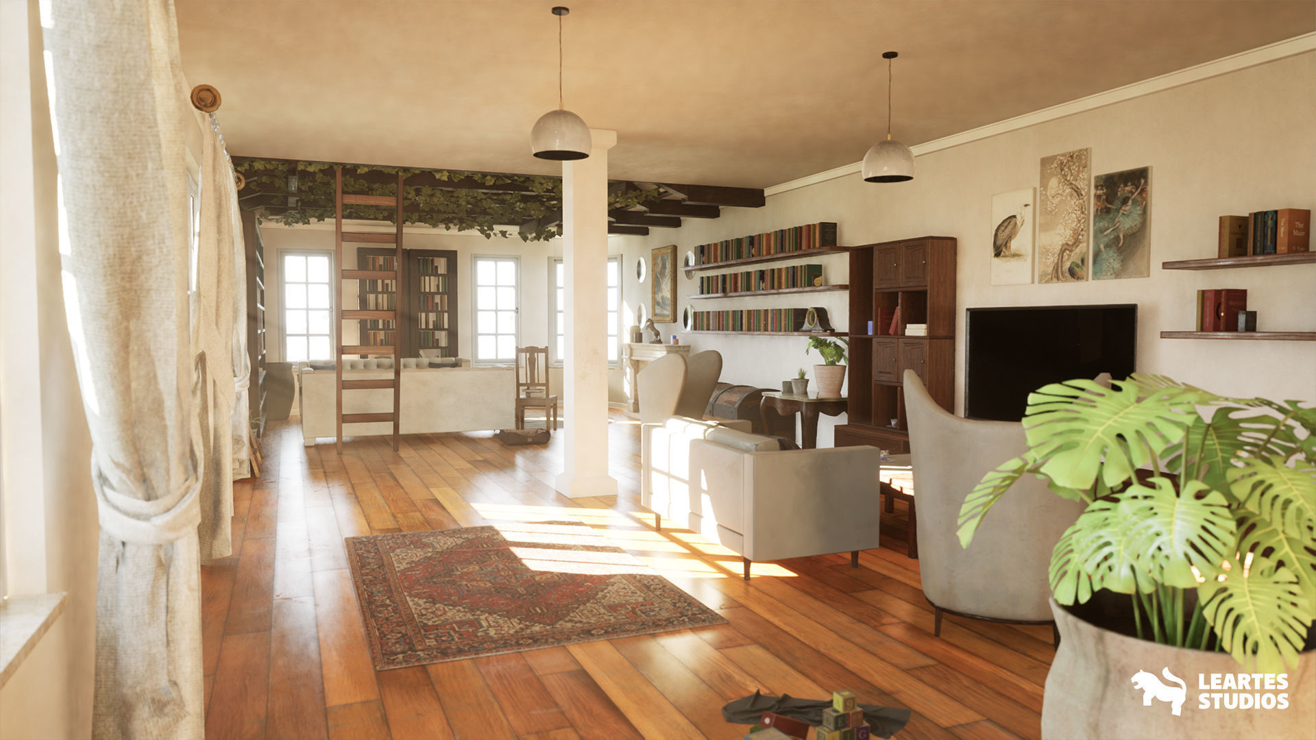 3D model English Cottage Interior VR / AR / low-poly | CGTrader